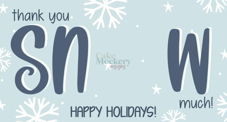 Printable Cookie Card - Thank You SNOW Much - 6.5"x3.5" - Etsy