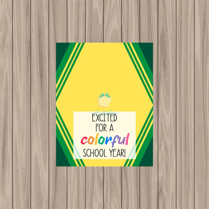 Printable Bag Topper Crayon Colorful Year 3.125 - Etsy