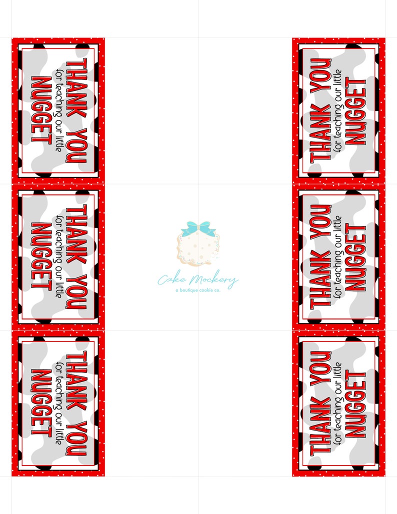 Printable Bag Topper Thank You for Teaching Our Little - Etsy