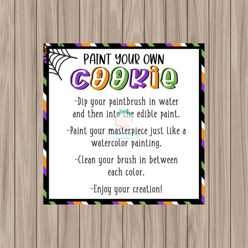 Paint Your Own Cookie Printable Bag Toppers Set of 3 - Etsy