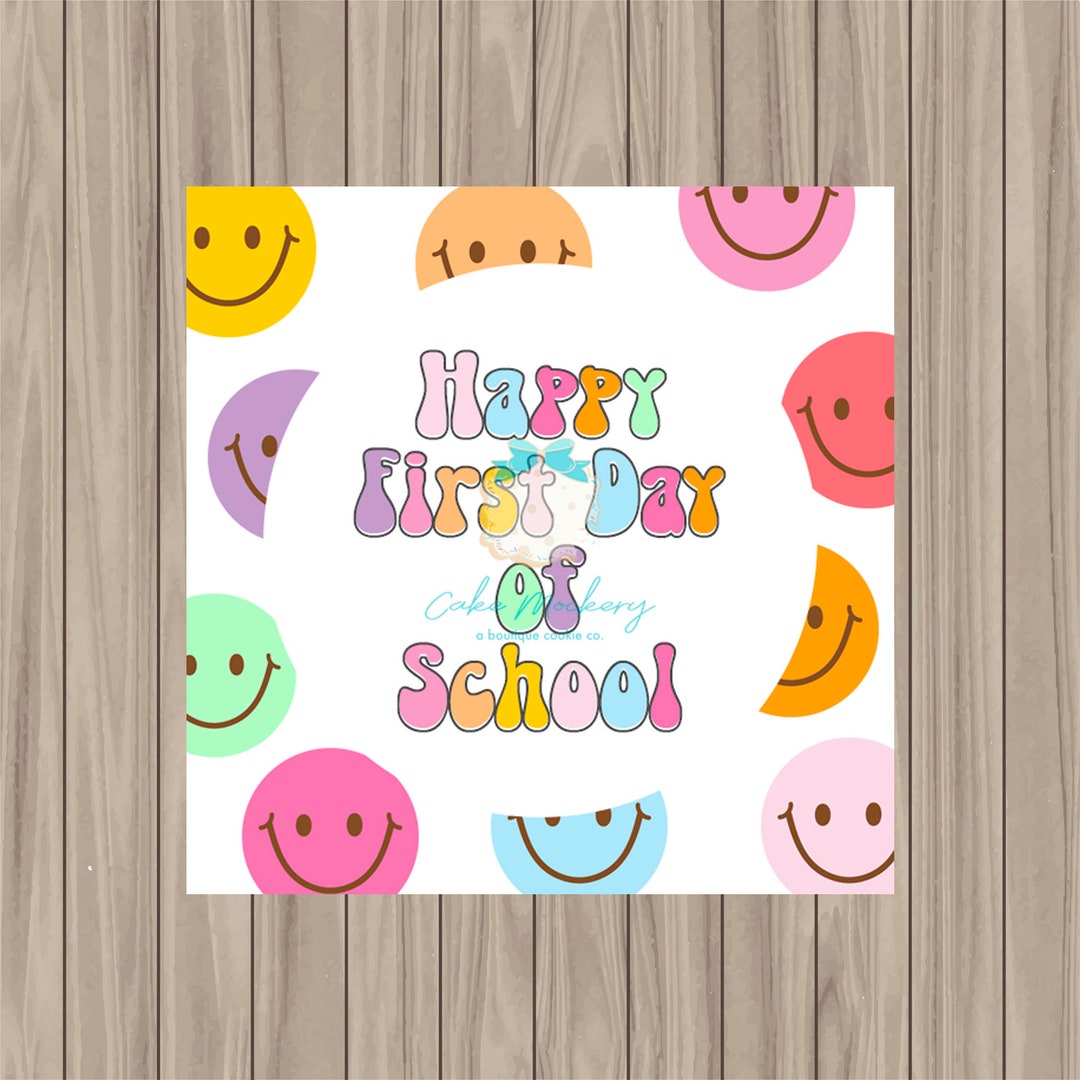Printable Tag - Happy First Day of School - 2" Square - Etsy