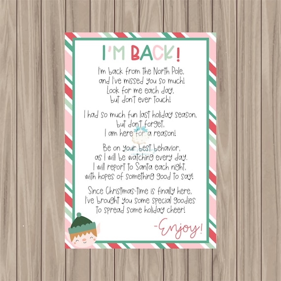 Printable Cookie Card I'm Back 3.5x5 - Etsy