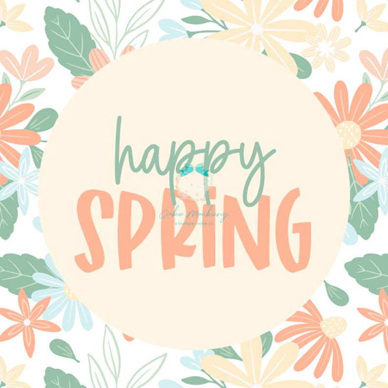 Printable Tag - Happy Spring- 2" Square - Etsy