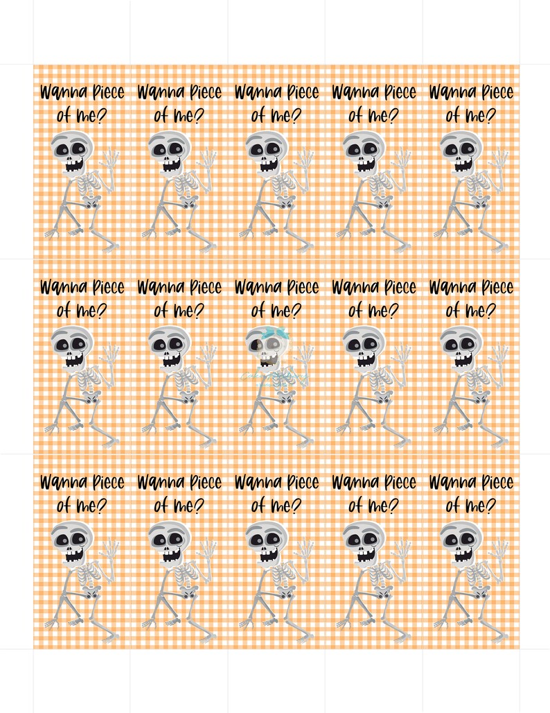 Printable Tag Skeleton Gift Tag 1.5x3 - Etsy