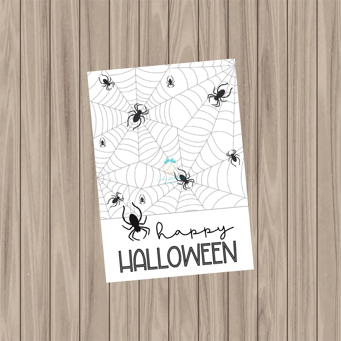 Printable Cookie Card - Spider Happy Halloween - 3.5"x5" - Etsy