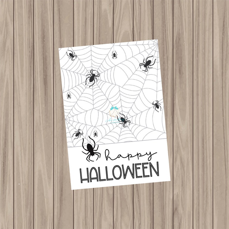 Printable Cookie Card - Spider Happy Halloween - 3.5"x5" - Etsy