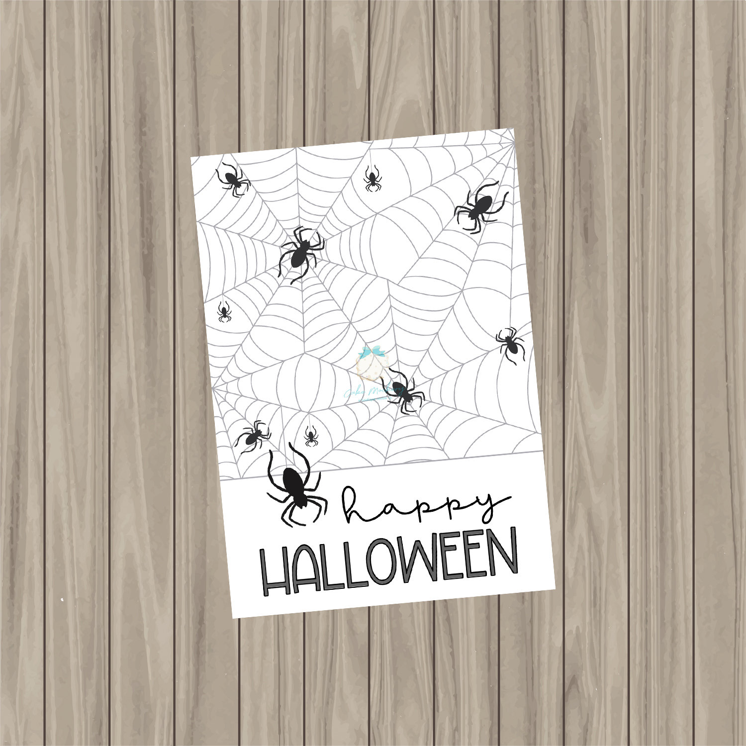 Printable Cookie Card - Spider Happy Halloween - 3.5"x5" - Etsy