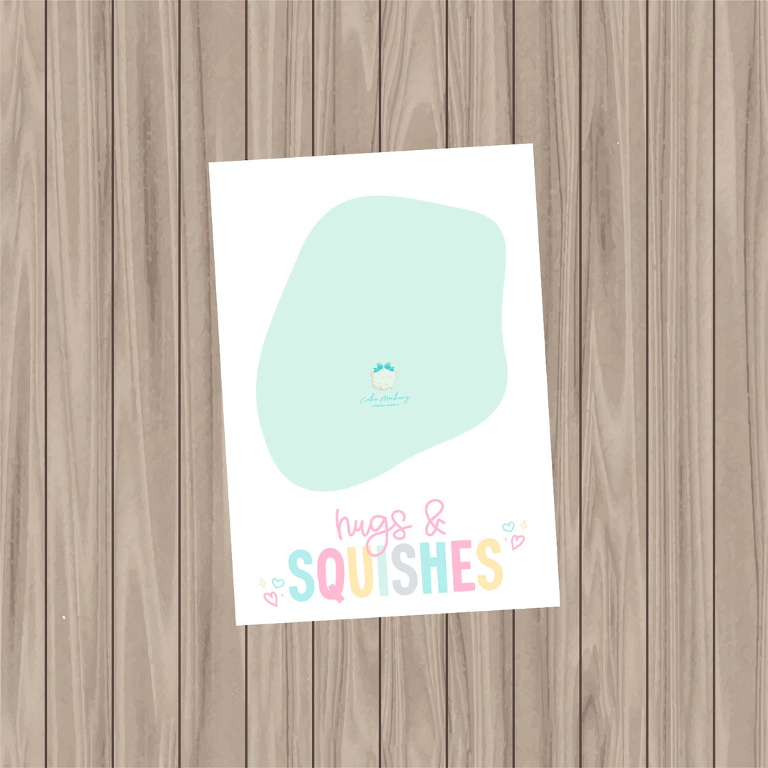 Printable Cookie Card - Hugs & Squishes - 3.5"x5" - Etsy