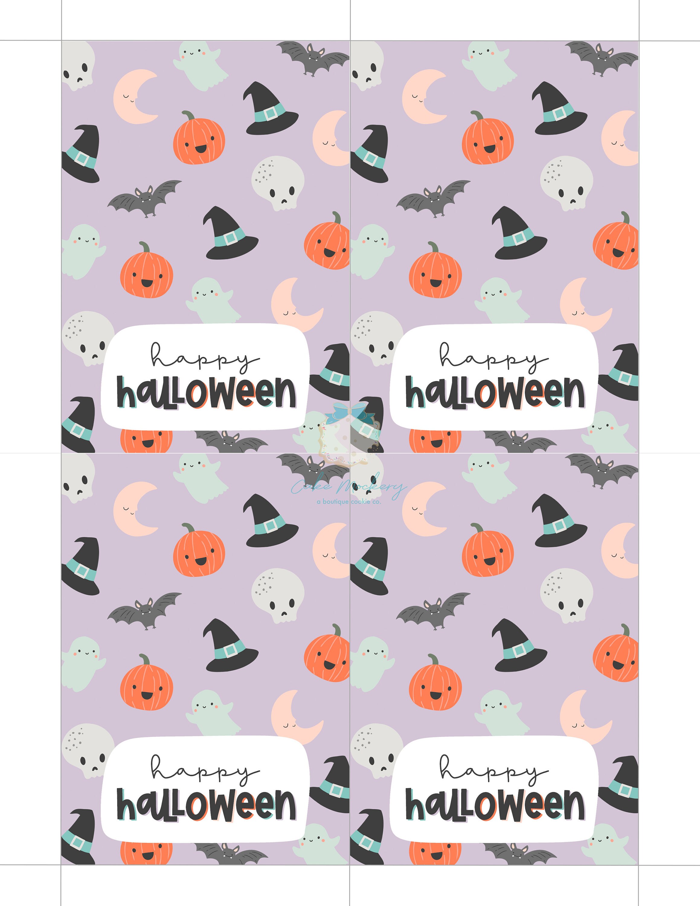 Printable Cookie Card - Happy Halloween - 3.5"x5" - Etsy