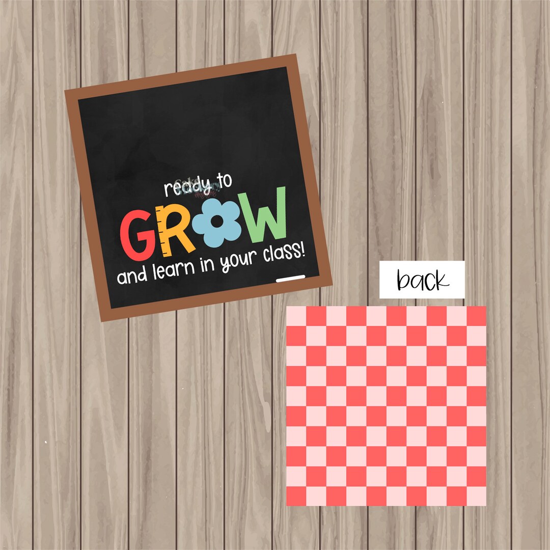 Pre-printed PHYSICAL Tag - Ready to Grow and Learn - 2" Square - Etsy