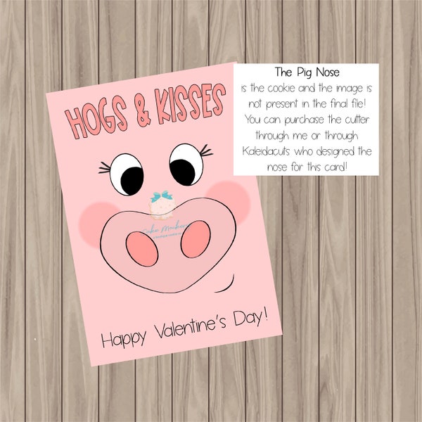 Hogs and Kisses Printable - Etsy