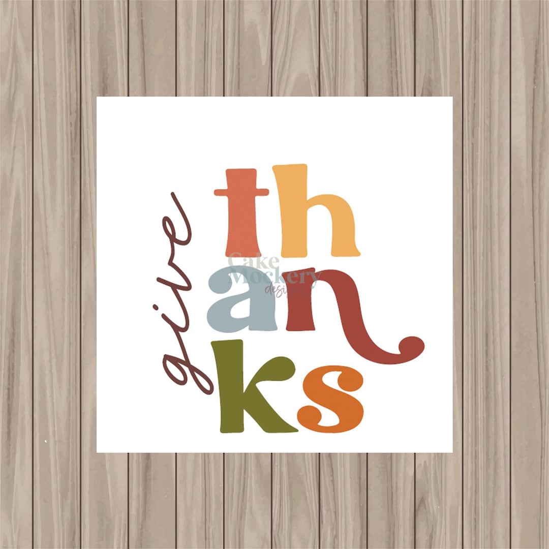 Printable Tag - Give Thanks - 2" Square - Etsy