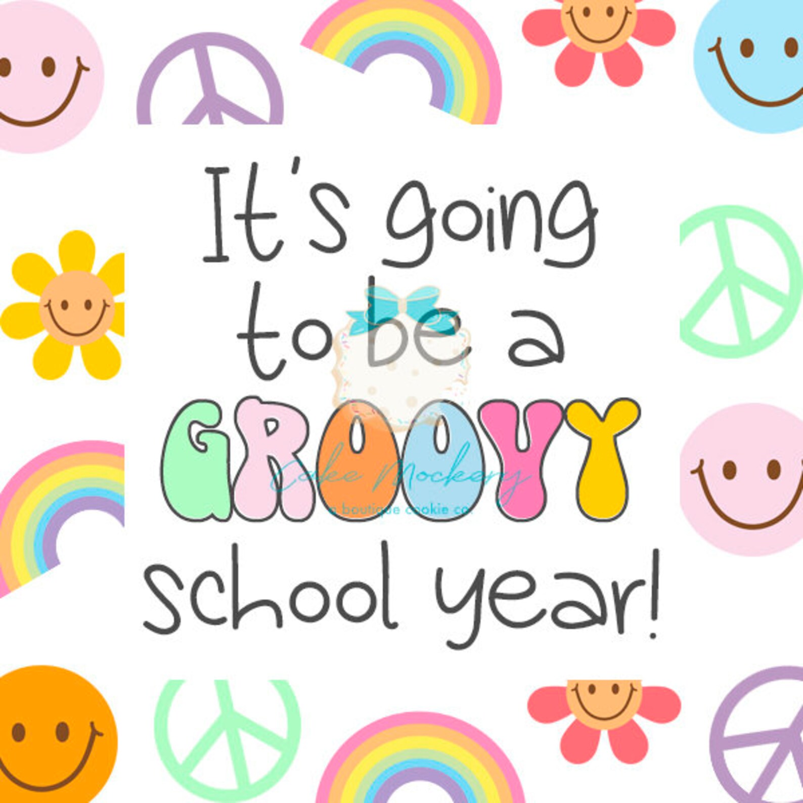 Printable Tag Groovy School Year 2 Square - Etsy