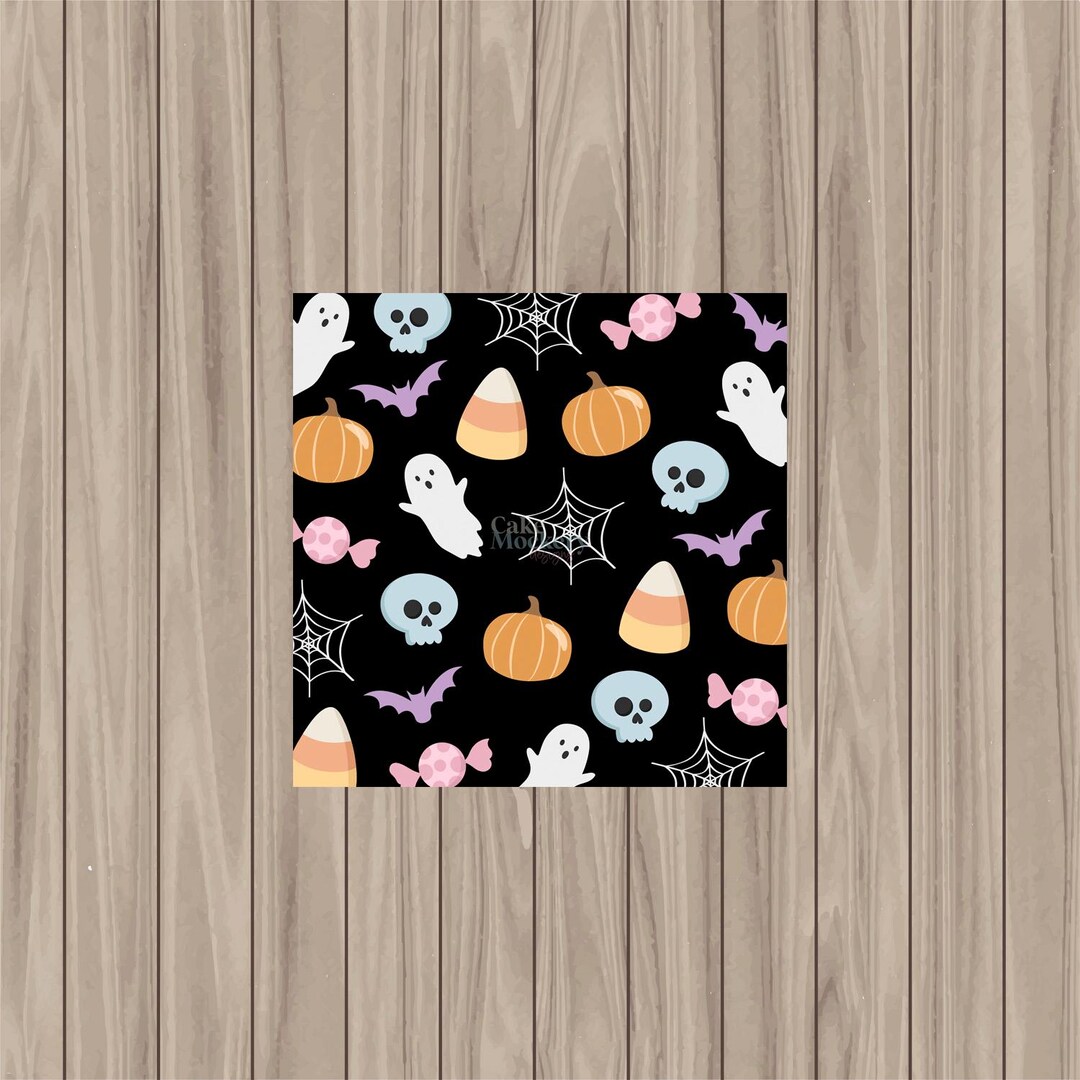 Printable Box Backer - Scattered Halloween - 4" & 4.5" Square - Etsy
