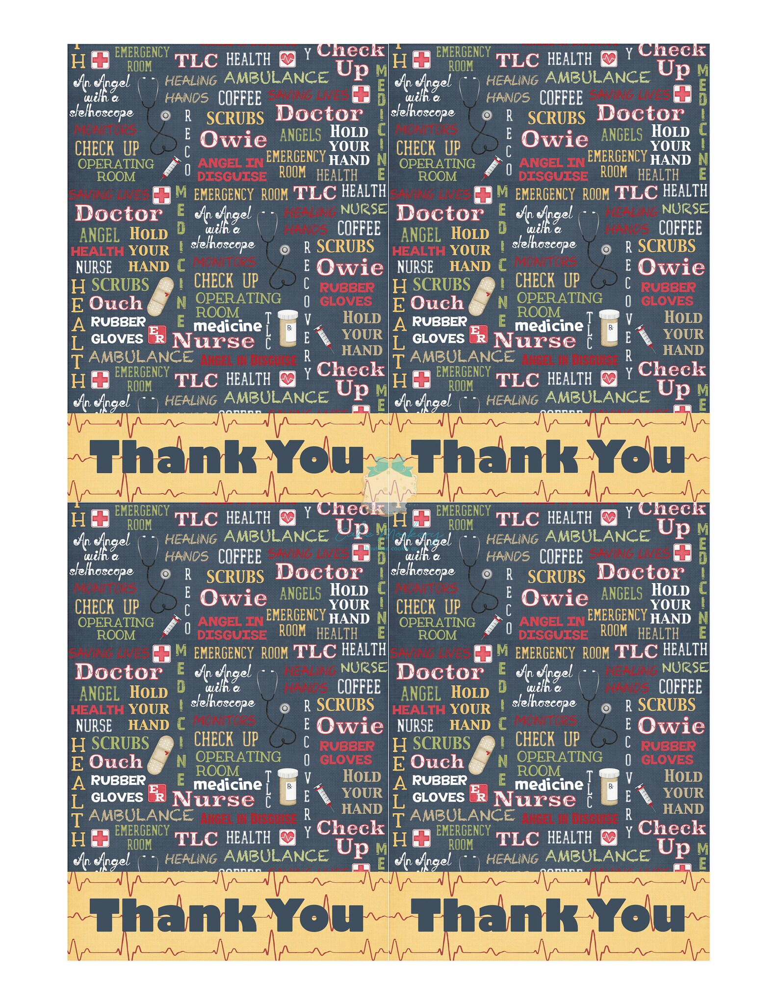 Printable Cookie Card Doctor/nurse Thank You - Etsy