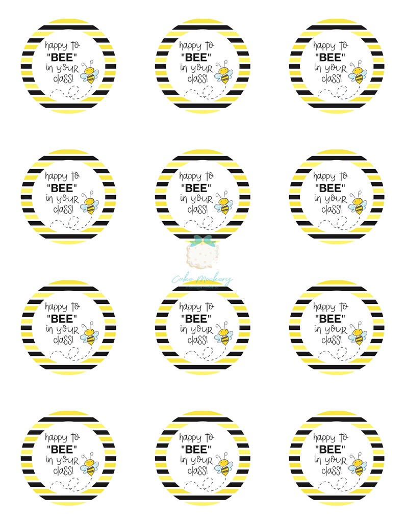 Printable Tag Happy to BEE in Your Class 2 Circle - Etsy