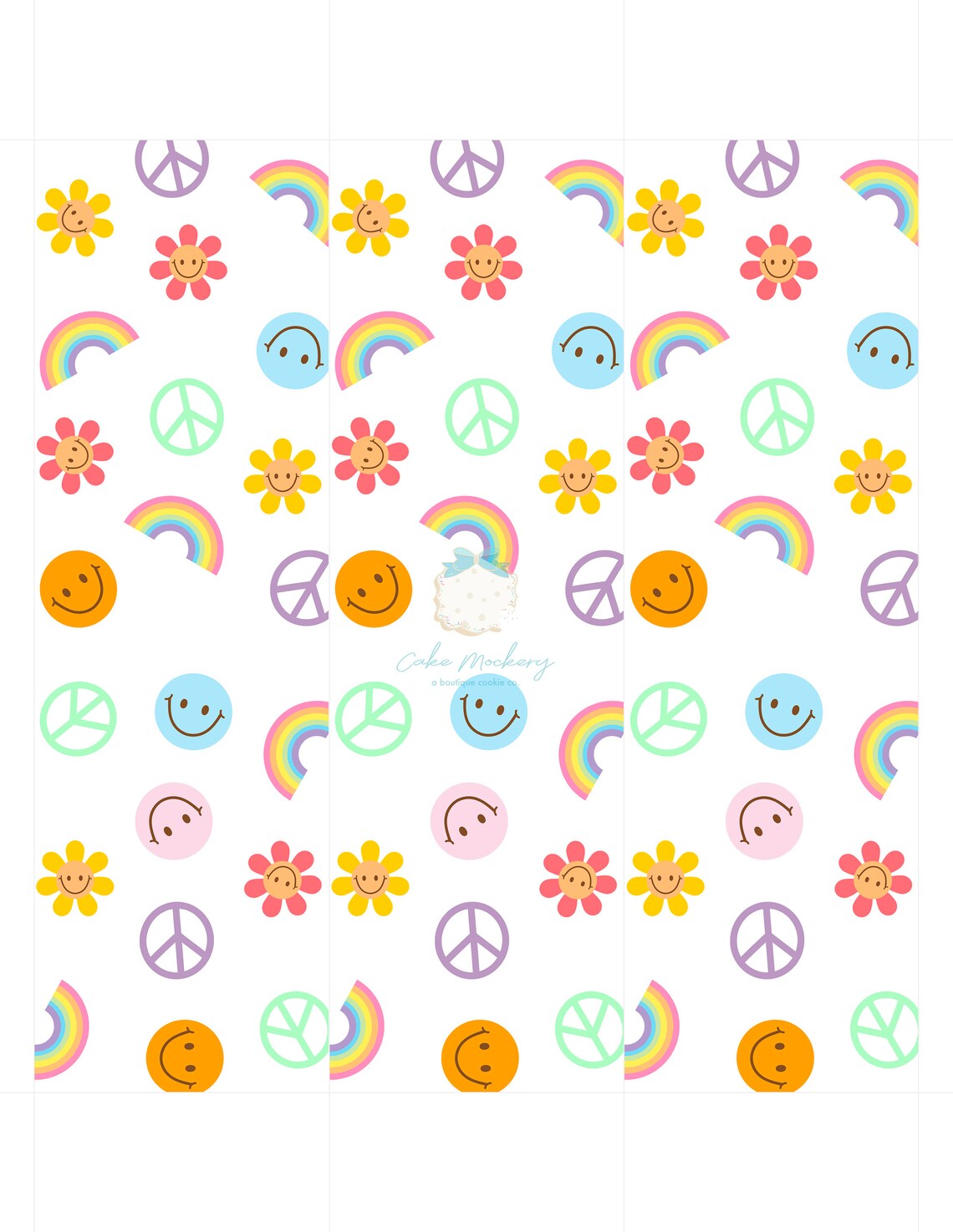 Printable Cookie Card Groovy Box Backer 4 Sizes - Etsy