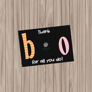 Printable Cookie Card - Thank BOO for All You Do! - 3.5"x5" - Etsy