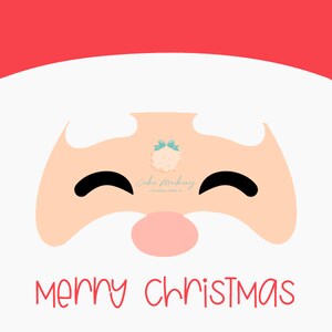 Pre-printed PHYSICAL Tag Merry Christmas Santa Face 2 X 2 Square - Etsy