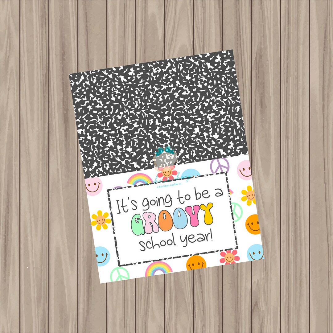 Printable Bag Topper - Groovy School Year - 3.125" Wide X 4" Tall (3. ...