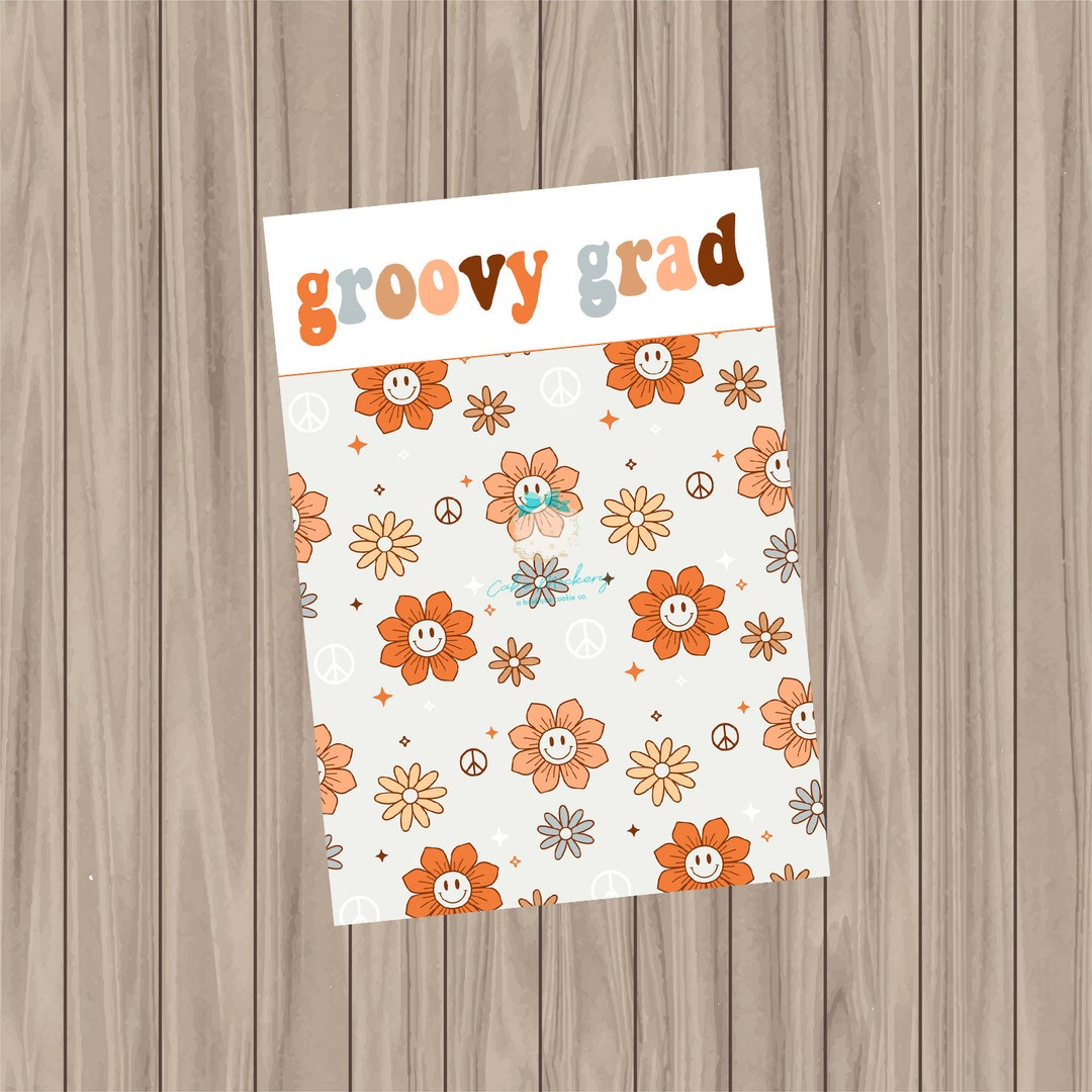 Printable Cookie Card - Groovy Grad - 3.5"x5" - Etsy