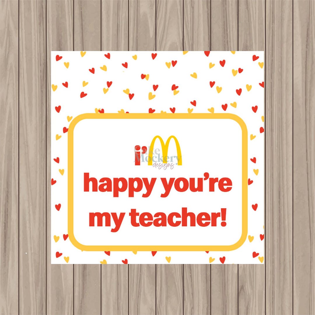 Printable Tag - I'm Happy You're My Teacher - 2" Square - Etsy