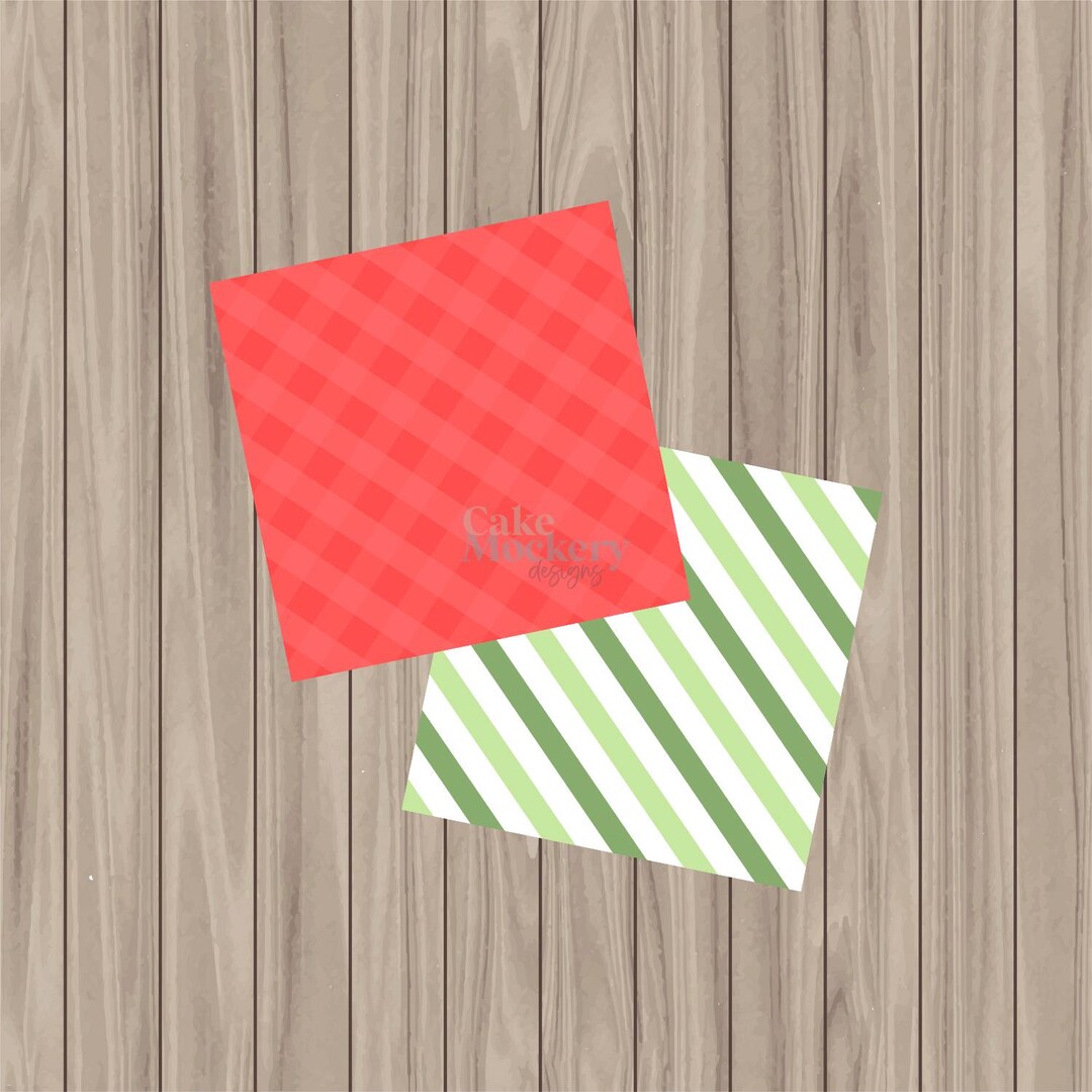 Pre-printed PHYSICAL Reversible Box Backer - Red Gingham/green Stripe ...