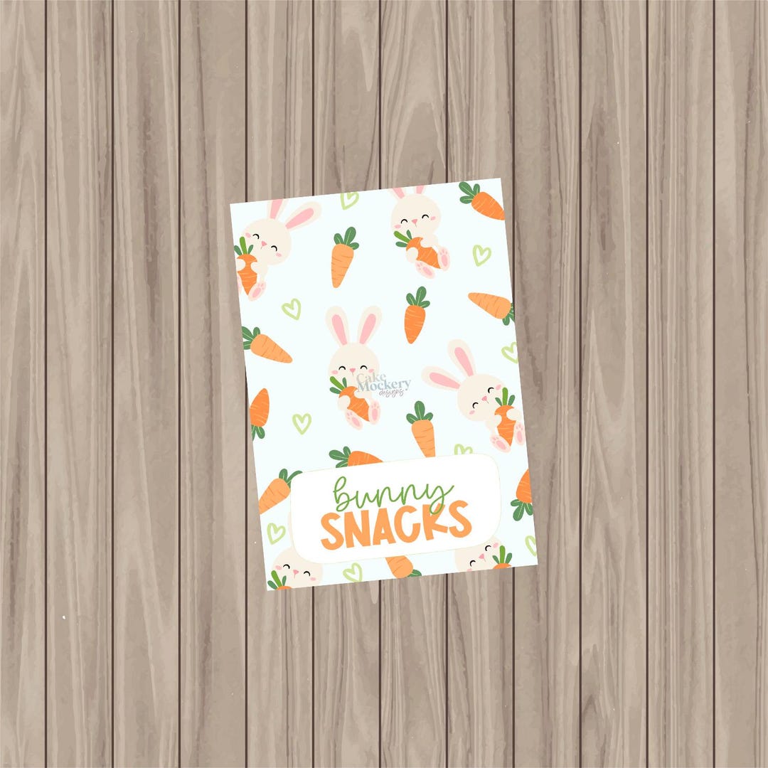 Printable Cookie Card - Bunny Snacks - 3.5"x5" - Etsy