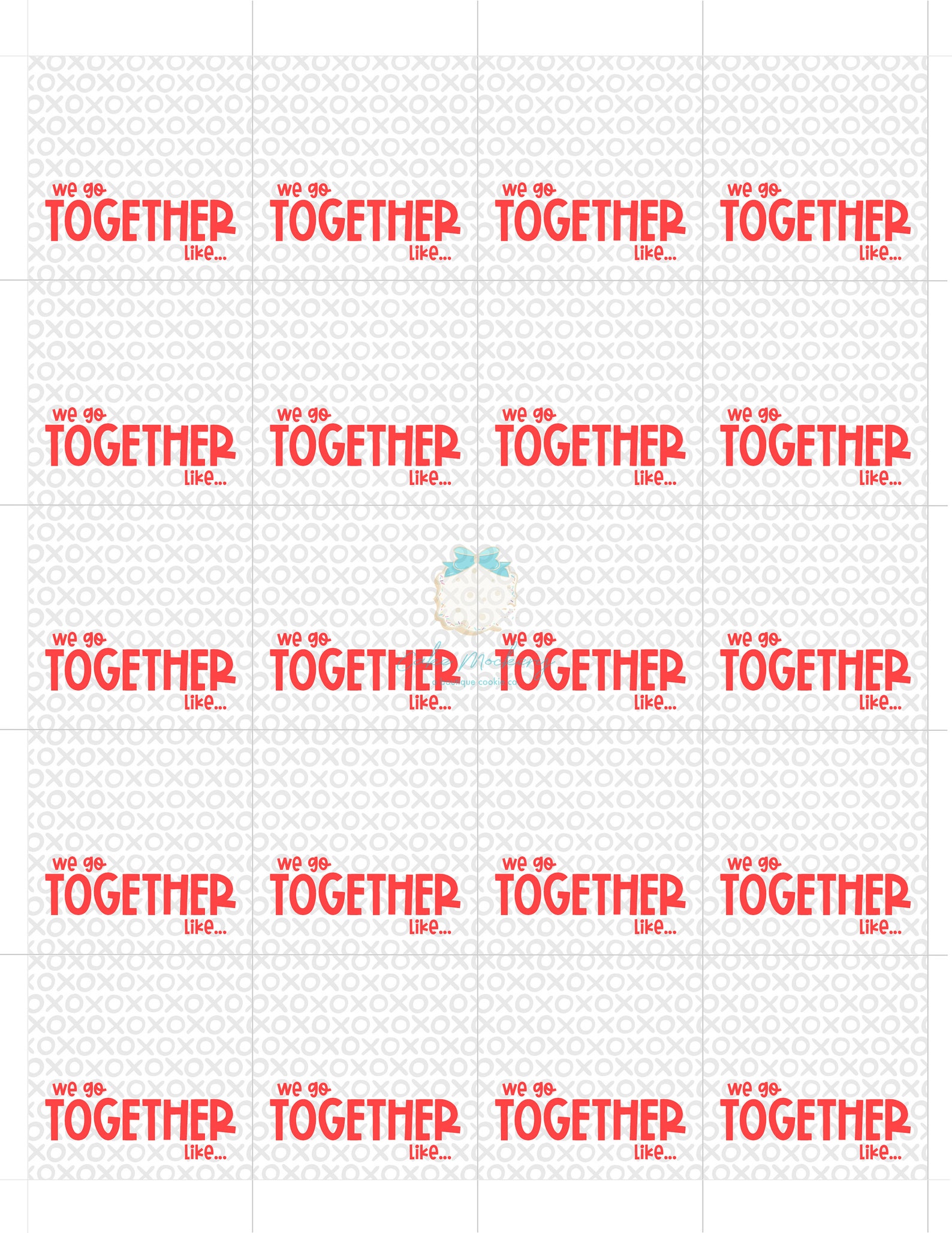 Printable Tag - We Go Together Like - 2" Square - Etsy