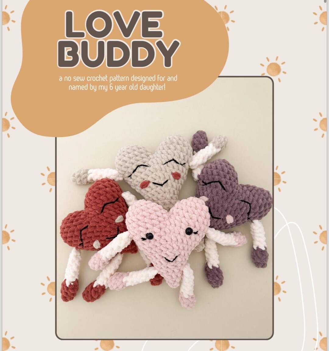 HEART CROCHET PATTERN | No Sew | Love Buddy | Pattern Only | Amigurumi ...