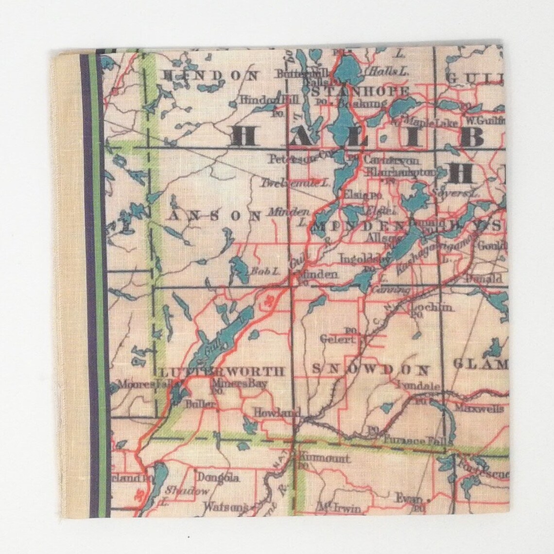 Haliburton Highlands Vintage Map Tea Towel FREE SHIPPING - Etsy Canada