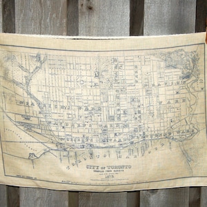 City of Toronto Vintage Map Tea Towel - FREE SHIPPING - Etsy Canada