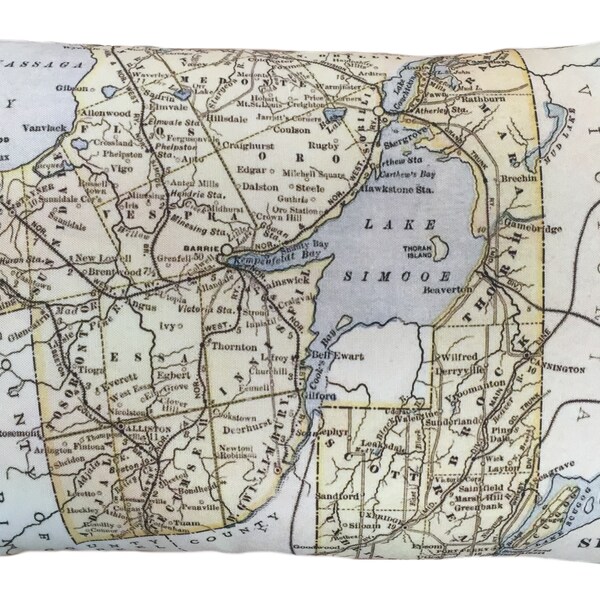 Vintage Lake Simcoe Map - Etsy