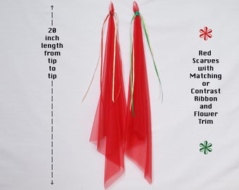 Red Chiffon Scarf | Etsy