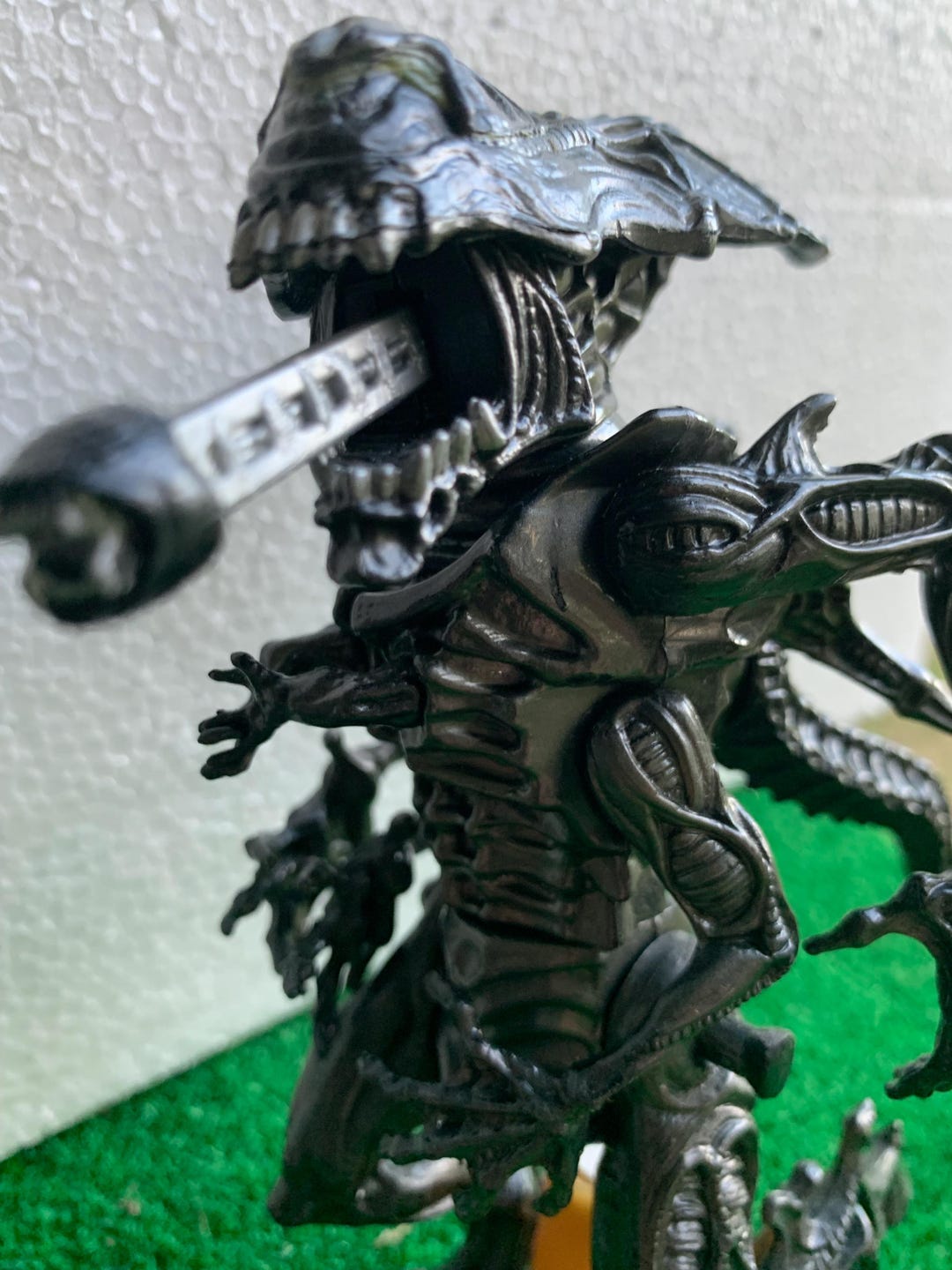Vintage 90s Alien Figure: Black Resin, Retractable Head, 12in Tall - Etsy
