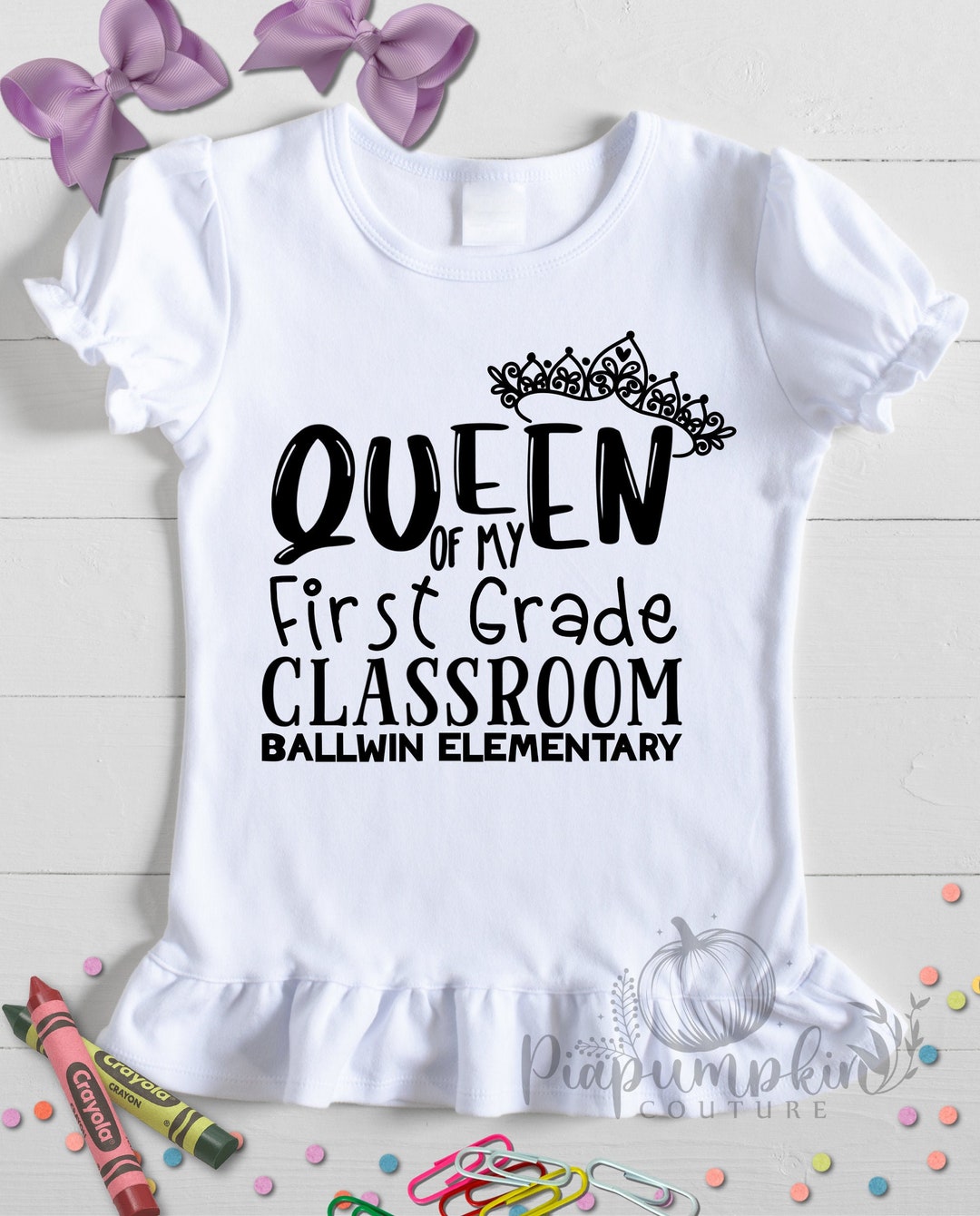 Girl Back to School Shirt HTV, Queen of the Classroom Personalized ...