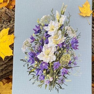 The White Sword Lily - Counted Cross Stitch Kit by Merejka K223 - Etsy