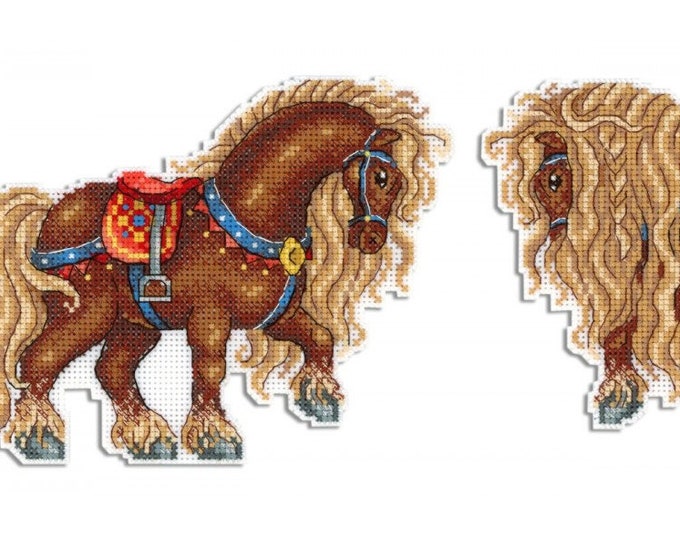 Cross Stitch Kit Horse on Plastic Canvas Two-side - Etsy