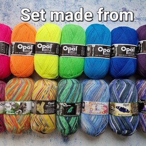 Rainbow Mini Balls Set 4 Ply Opal Sock Yarn From Different - Etsy