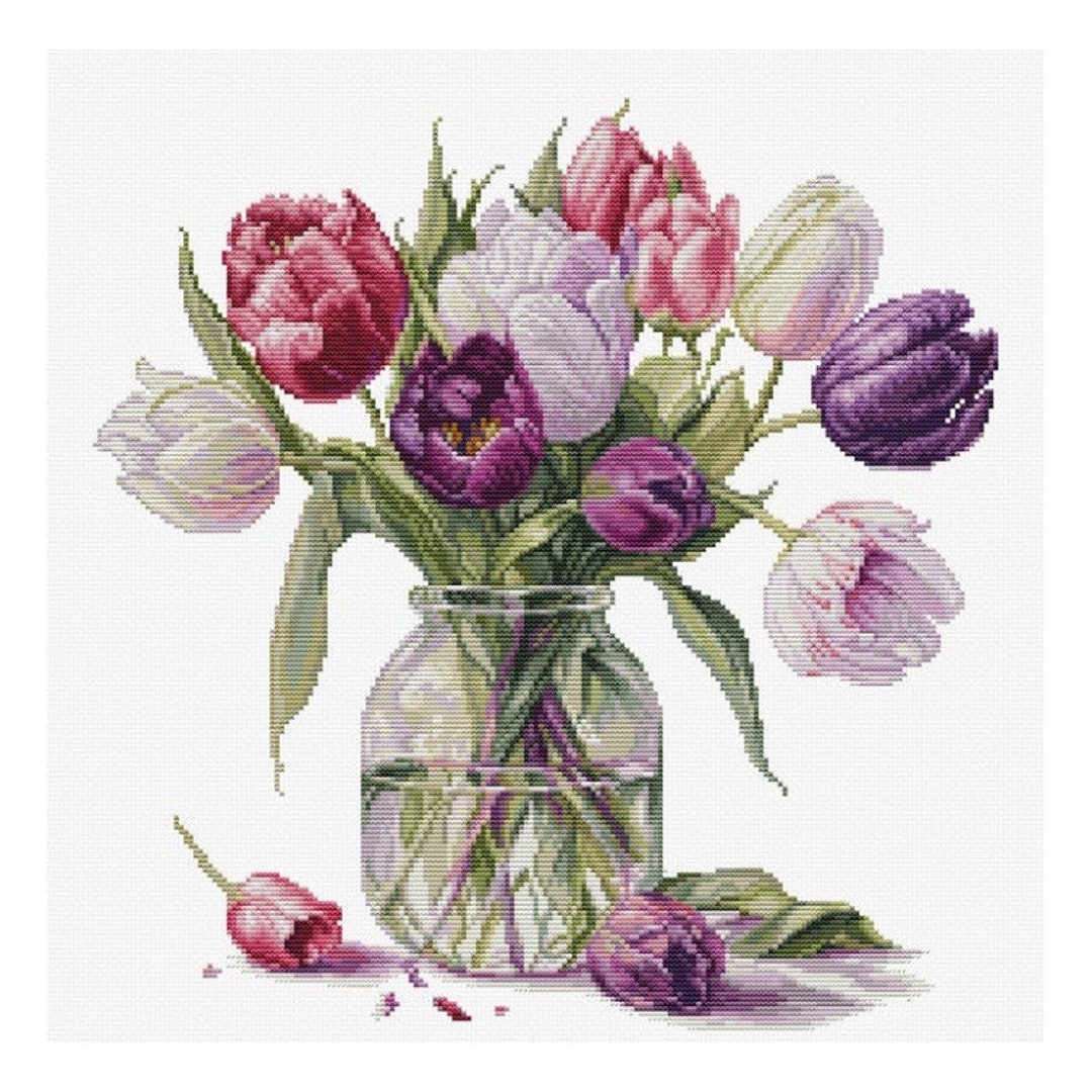 Cross Stitch Kit - Bouquet of Tulips by Luca-s Brand B7029 - Etsy