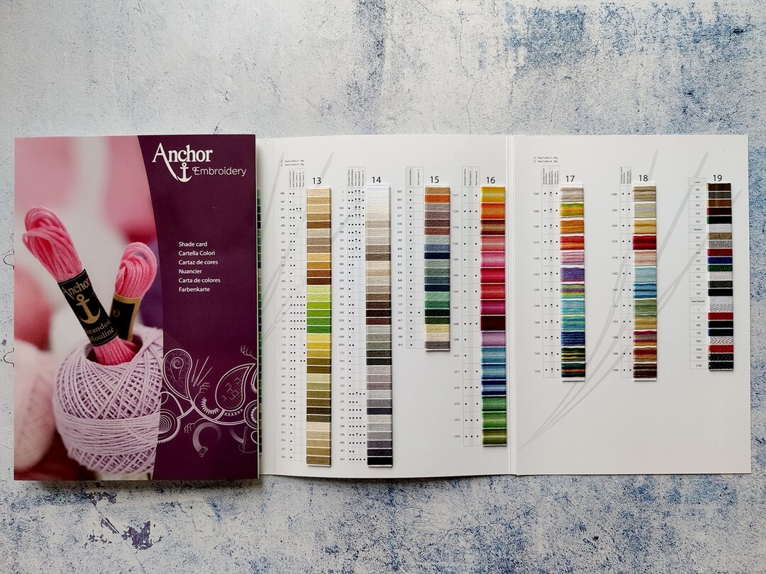 Anchor Color Chart With Real Thread Samples - Etsy