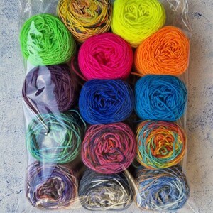 Rainbow Mini Balls Set 4 Ply Opal Sock Yarn From Different - Etsy