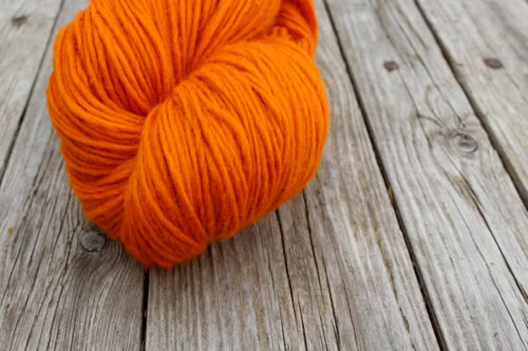 Pure Pre-yarn - 100 Percent Wool Orange Pencil Roving- for Knitting ...