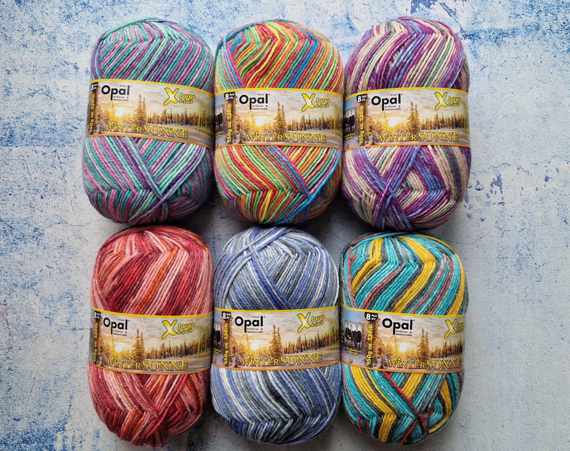 8 Ply Opal Winter Sun Collection Sock Yarn - Etsy