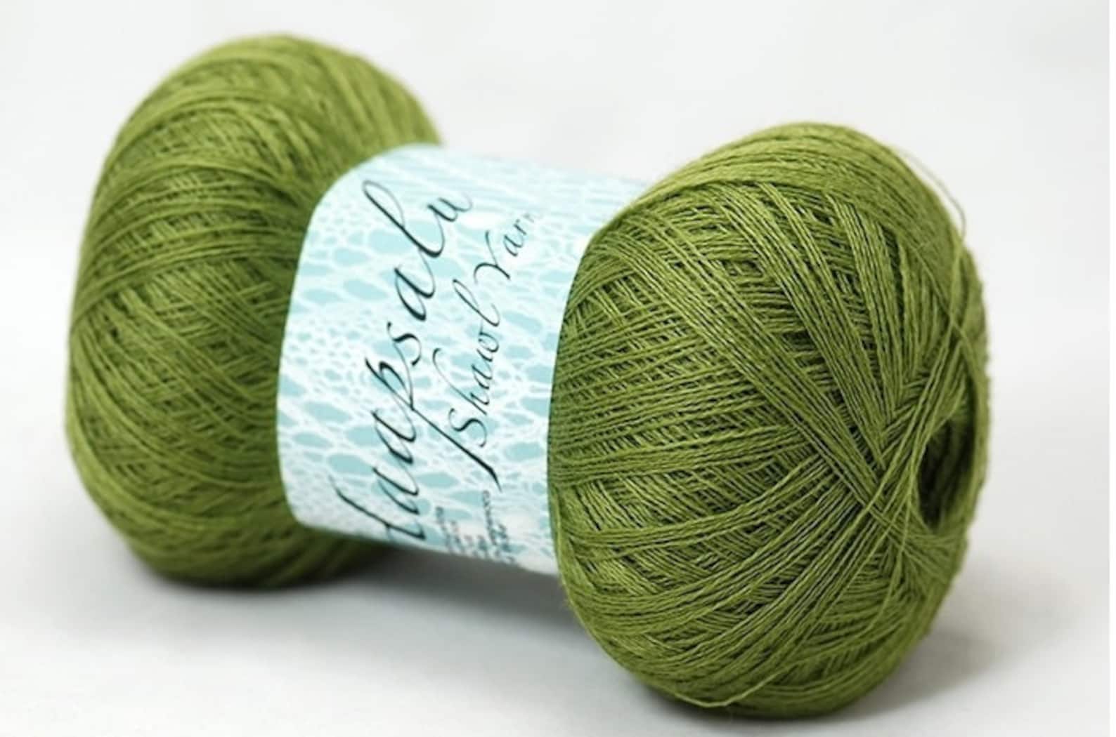Haapsalu Shawl Yarn Cobweb Weight in Grass Green Color - Etsy