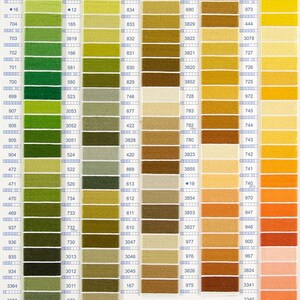 DMC Color Chart With Real Thread Samples - Etsy