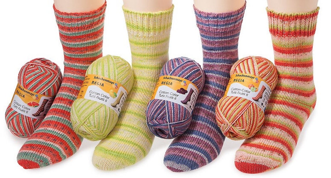 Regia Cotton Tutti Frutti Collection 4 Ply Sock Yarn | Etsy
