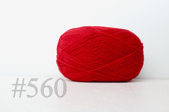 WOOL yarn 100%knitting yarn bright red 560 | Etsy