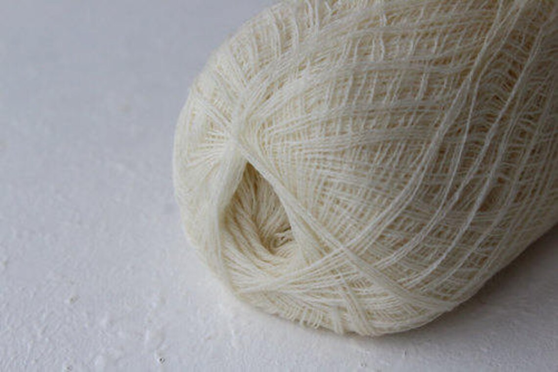 Set of 4 Cobweb Cream Color Merino Wool Yarn Haapsalu - Etsy