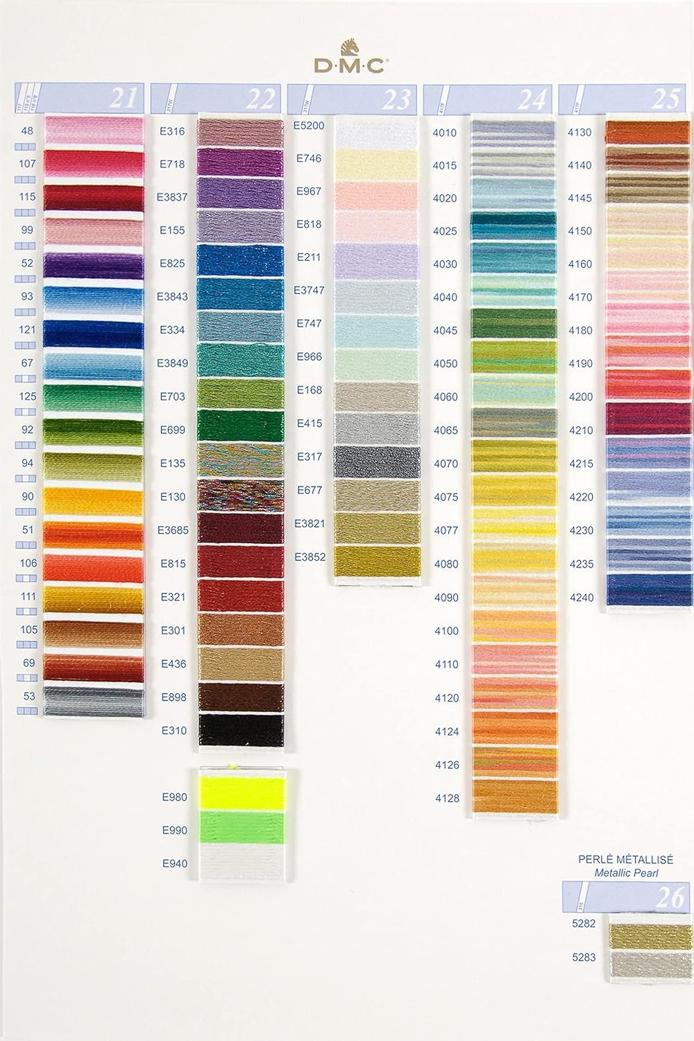 DMC Color Chart With Real Thread Samples - Etsy